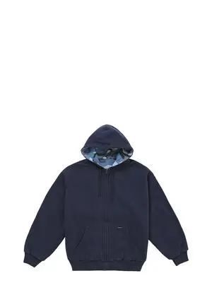 Supreme Reversible Work Zip Up Hooded Sweatshirt - Navy Blue
